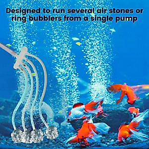 Blue Diamond Pumps V30 Aquarium Air Pump with 6 Outlet Manifold, Hydroponic Air Pump Aerator Will Oxygenate Your Fish Tank or Plant Life System, Designed to Run Several Air Stones from a Single Pump