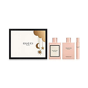 Gucci Bloom for Women 3 Piece Set Includes: 3.3 oz Eau de Parfum Spray + 3.3 oz Body Lotion + 0.25 oz Eau de Parfum Fragrance Rollerball