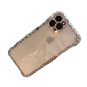 MOSEZA Compatible with iPhone 14 Pro Max Case Luxury Bling Rhinestone Glitter Sparkle Phone Case for Women Girl 3D Diamond Crystal Silicone Clear Protective Case