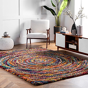 nuLOOM Ardelle Swirl Shaggy Area Rug, 8x10, Multi