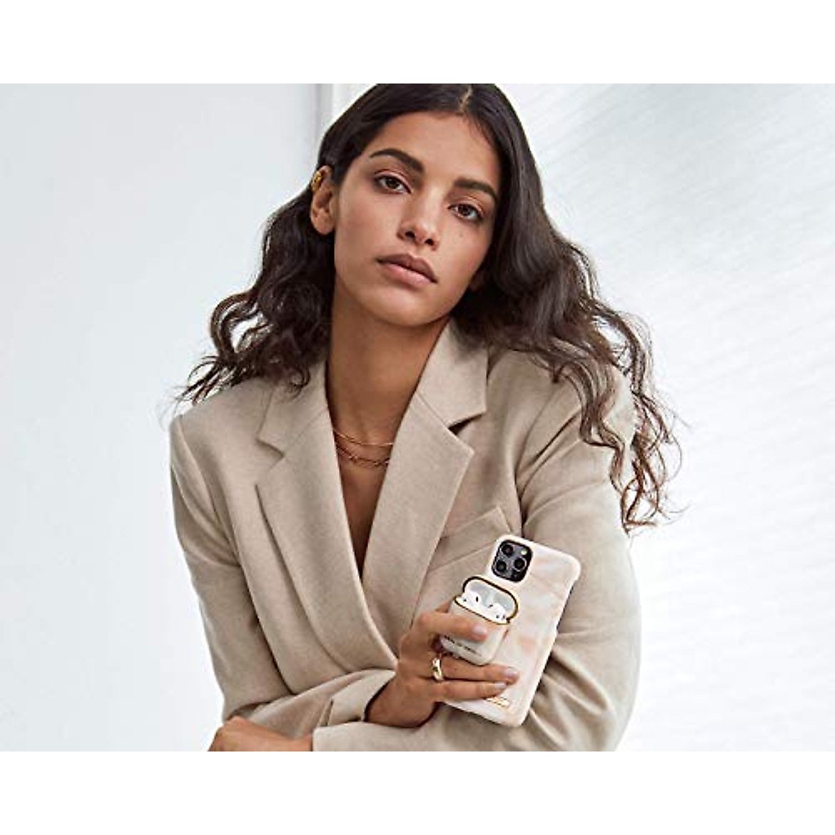 IDEAL OF SWEDEN Printed AirPods Case for AirPods gen. 1&2 (Rose Pearl Marble)