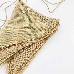 CrazyCharlie Burlap Banner,15pcs Swallowtail Flags and 13pcs Triangle Flags DIY Decor for Party Wedding Graduation Baby Shower