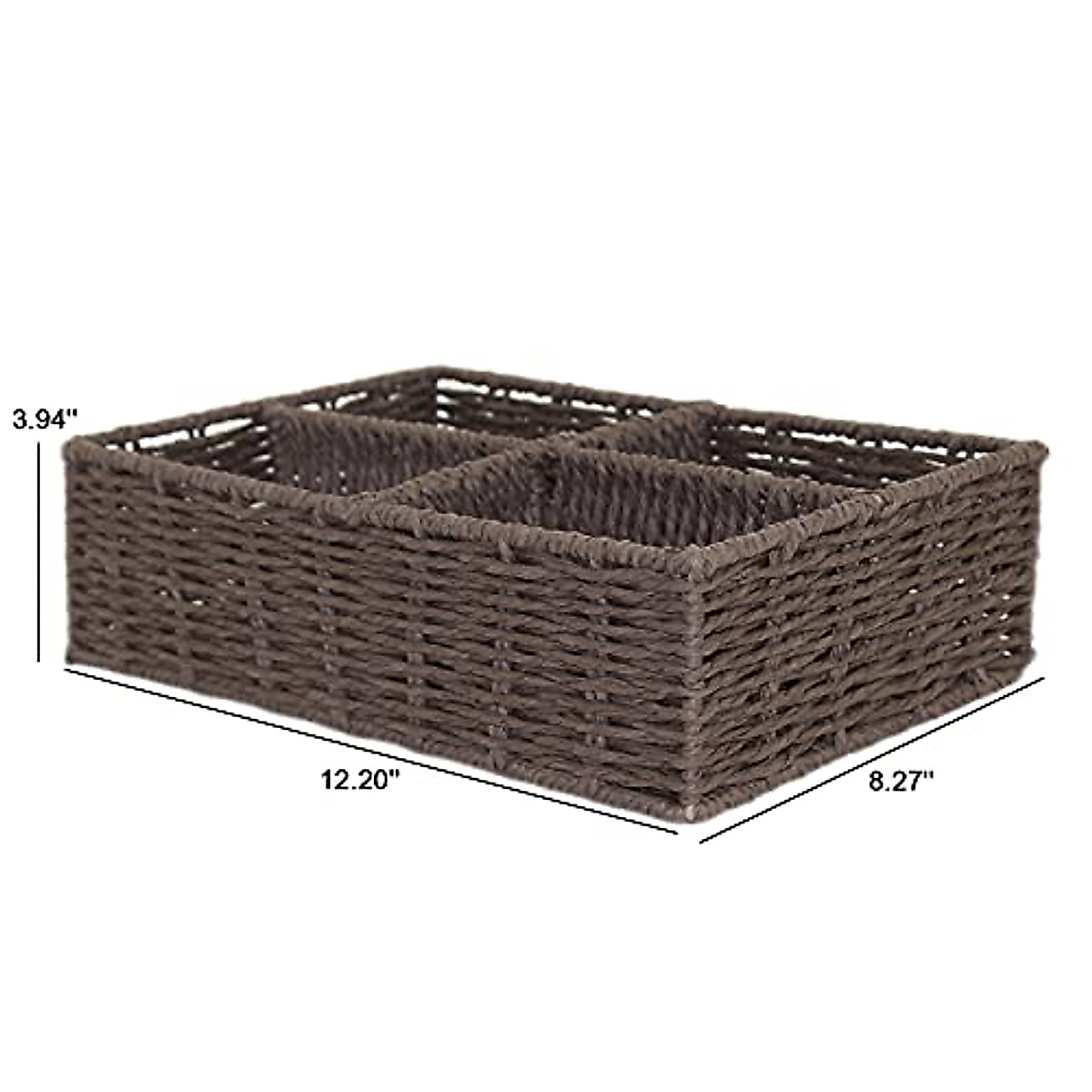 Toilet Paper Basket for Tank Topper,Woven Storage Box Cube Basket Bin Container, Shelf Cabinet(1pc) (12.20''L x 8.26''W x 3.93''H-02K)