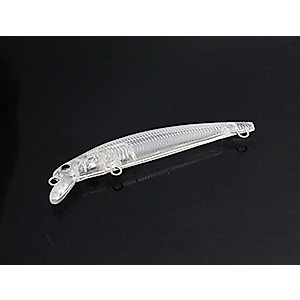 10pcs Fishing Unpainted Minnowbait Blank Hard Clear Lure Body 68mm 2.16g Topwater Freshwater Crankbait Artifical Bait with Free Eye LQG27
