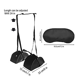 Airplane Footstool with Comfortable Non-Collision Base, Portable Travel Footstool with Eye Mask, Airplane Travel Accessories to Reduce Swelling and Soreness,Traveler's Gift (Black)