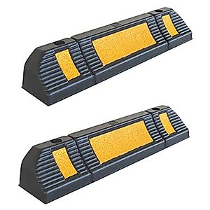 Parking Stopper for Garage Floor, Blocks Car Wheels as Parking Aid and Stops the Tires, acting as Rubber Parking Curbs that Protect Vehicle Bumpers and Garage Walls, 23.6"x4.7"x3.9" (Pack of 2)