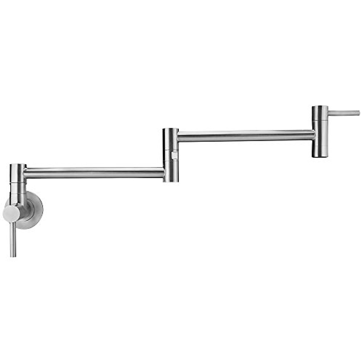 Geyser GF46-S Andorra Series Stainless Steel Wall Mount Two Handle Pot Filler Faucet (Brushed Stainless Steel Finish)
