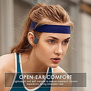 Vounel X5 Pro - Premium Bone Conduction Open-Ear Bluetooth Headphones - Sweat Resistant Sports Headphones - 6+ Hours Playtime Headset for Music/Gaming//Running/Working (Grey)