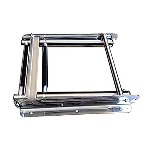 Mojiate Stainless Steel 3 Step Telescoping Folding Boat Boarding Ladder with Press-Type Spring ，for Boat Yacht Swimming Pool，Rated to 400 Pounds