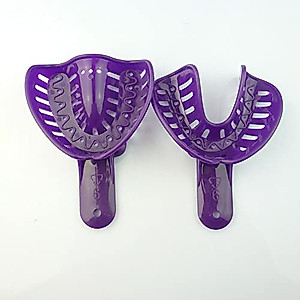 Dental Impression Trays Perforated Plastic Autoclavable 12Pcs Teeth Holder Upper & Lower for Adults and Child Multicolor