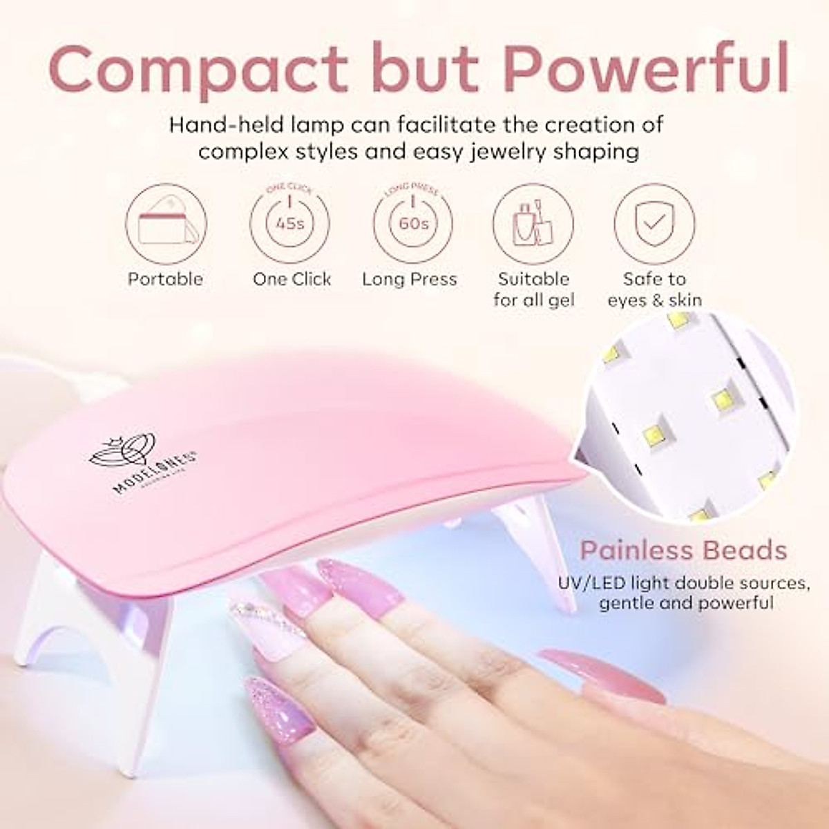 Modelones Poly Nail Extension Gel Kit - 6 Colors Poly Nails Gel Kit Nude Clear Black Pink All In One Starter Kit Builder Glue Gel with Nail Lamp Base Top Coat Set for Beginner DIY at Home Gifts