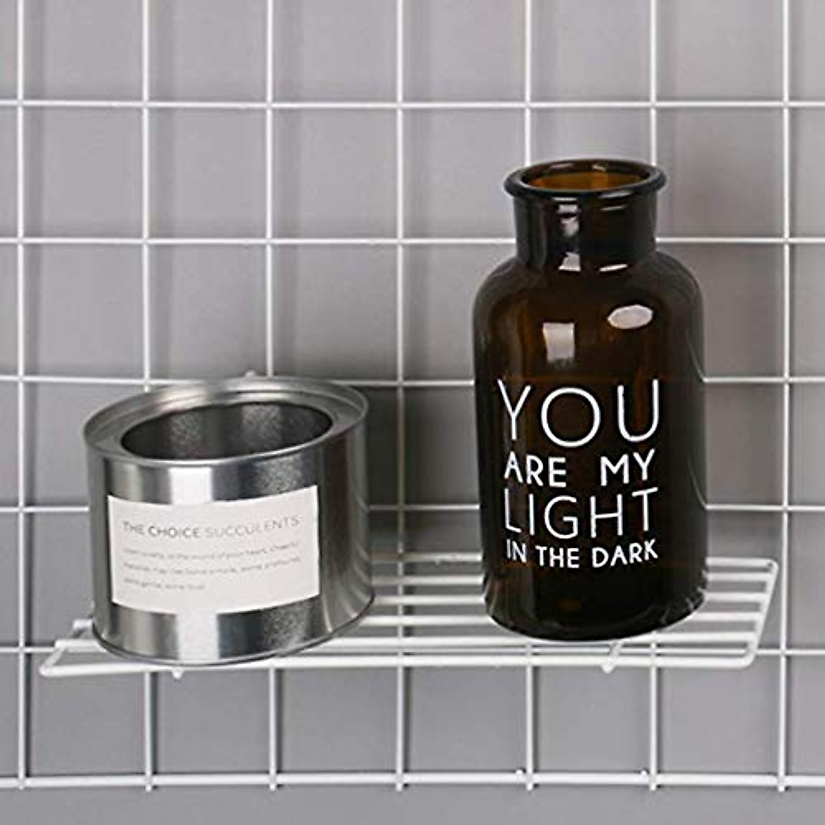 LIOOBO Grid Wall Shelves, Wire Straight Shelf with Hooks, Hanging Shelf for Wall Grid Panel, Wall Organizer for Home Supplies, 10 L x 4 D, White