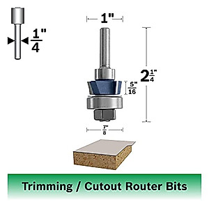 Bosch 85415M 15 degree x 5/16 In. Carbide Tipped 4-Flute Bevel Trim Assembly Bit