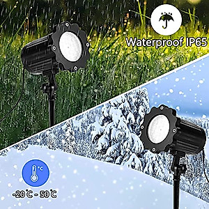 MOSTRUST2022 Newest Christmas Snowflake Projector Lights, Adjustable White Snowflake Projector Spotlights, Waterproof Snowfall Led Projector Outdoor and Indoor Decor, Holiday,Wedding,Garden Patio