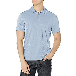 John Varvatos Men's Victor Short Sleeve Polo, Dusted Blue