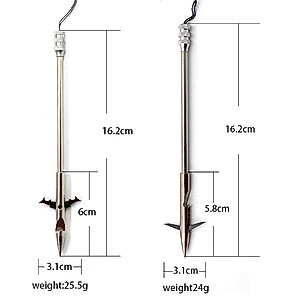 Piaoyu Stainless Steel Detachable Hunting Fish Head Fishing Arrow Darts Slingshot Spiral Tip 6 Pieces Pack (Package2)