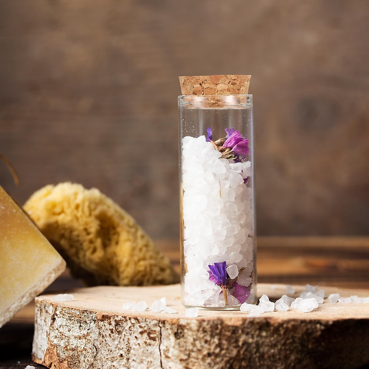 Baluue 10 pcs Glass Test Tubes, 30x80 mm Clear Borosilicate Glass Test Tubes with Cork Stoppers Good Seal for Fluids Container for Lab Use Candy Dried Flowers Storage Tubes