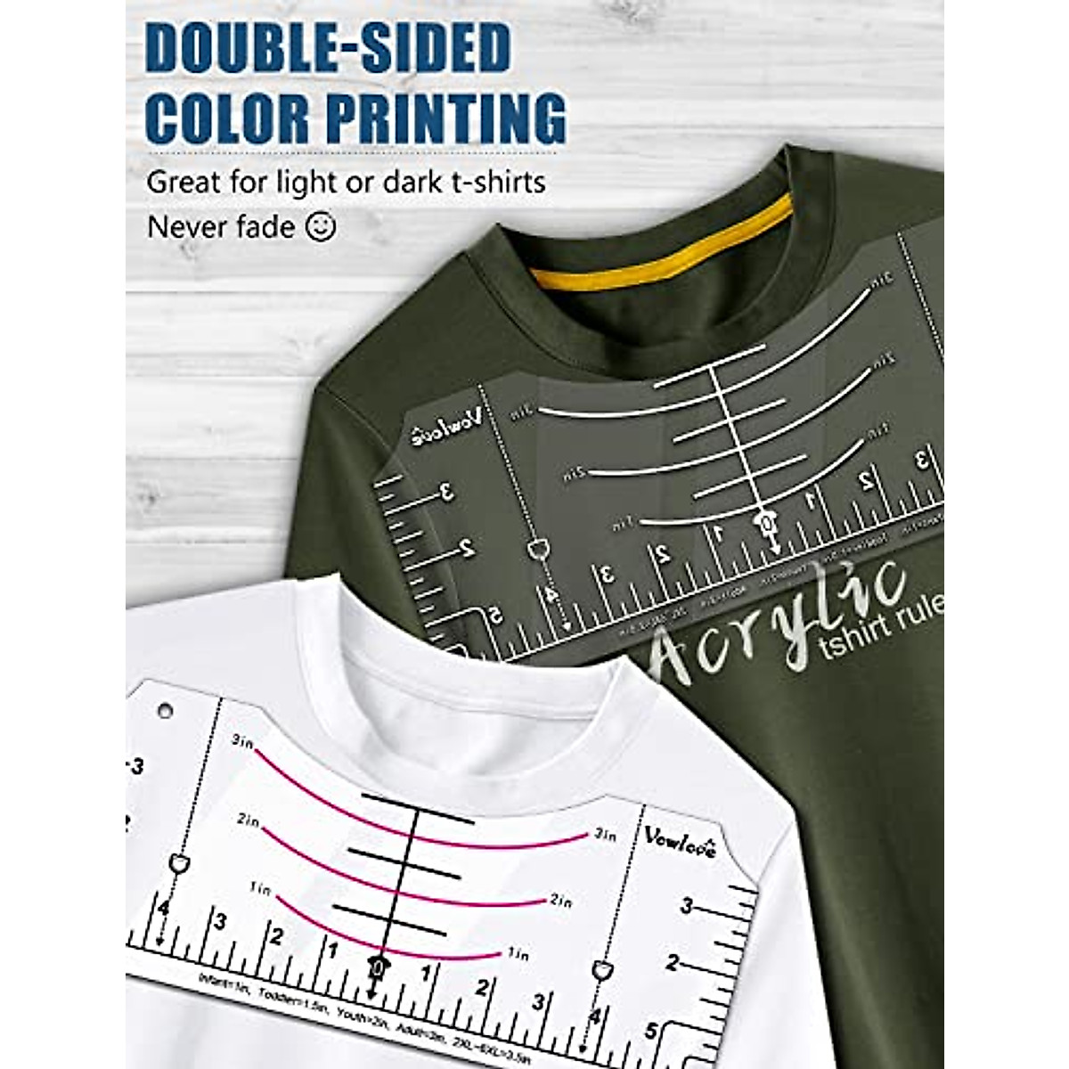 Tshirt Ruler Guide for Vinyl Alignment, T Shirt Rulers to Center Designs, Alignment Tool with Soft Tape Measure, Craft Sewing Supplies Accessories Tools for Heat Press HTV Heat Transfer Vinyl