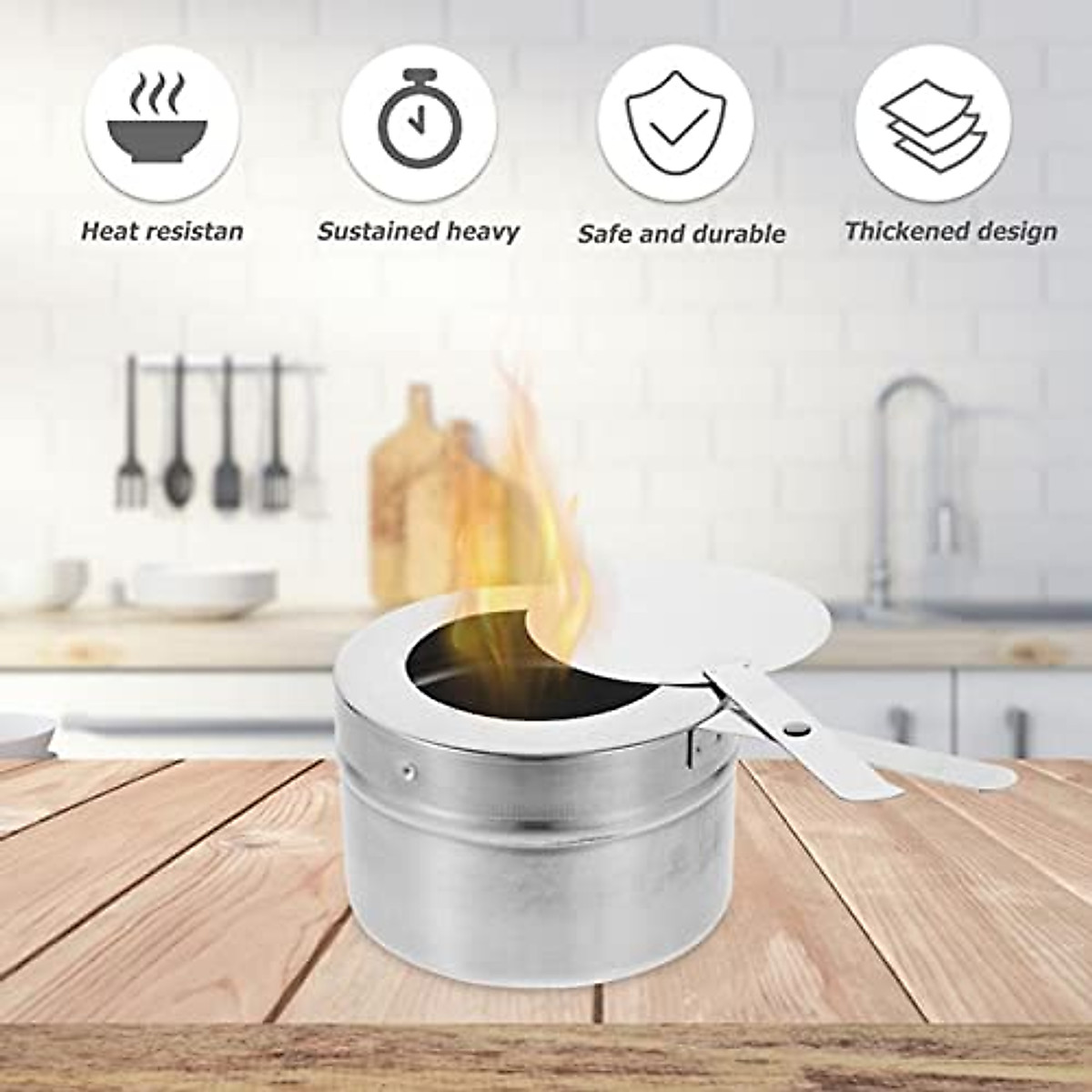 UPQRSG Stainless Steel Fuel Holder with Cover, Portable Chafing Fuel Holder, Chafer Canned Heat Fuel Box, Buffet Warmer Warming Trays for Buffet Barbecue Party