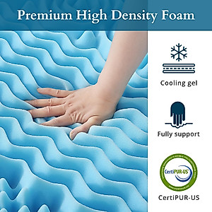 HUXMEYSON Foam Mattress Topper Queen, 7 Zone Cooling Mattress Topper with Gel Infused, Egg Crate Bed Topper Mattress Pad, CertiPUR-US Certified, 3 Inch (60 * 80 Inch)