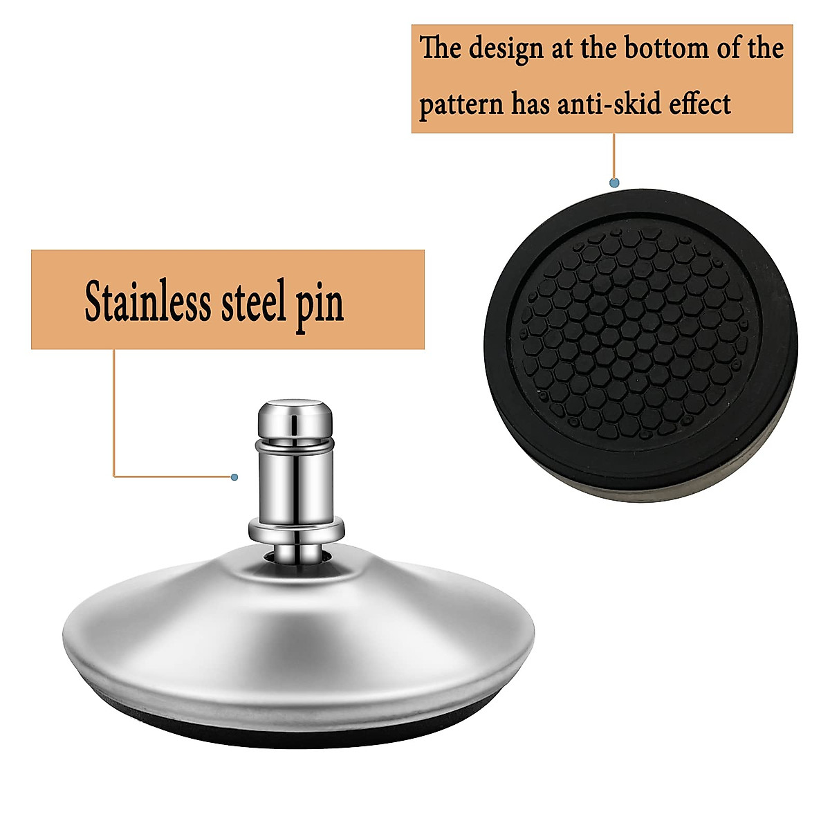 uvce Office Chair Bell Glides Replacement Swivel Caster Wheels to Fixed Stationary Castors，Adjustable Castor Low Profile Stool with Separate Self Adhesive Felt Pads 5pcs