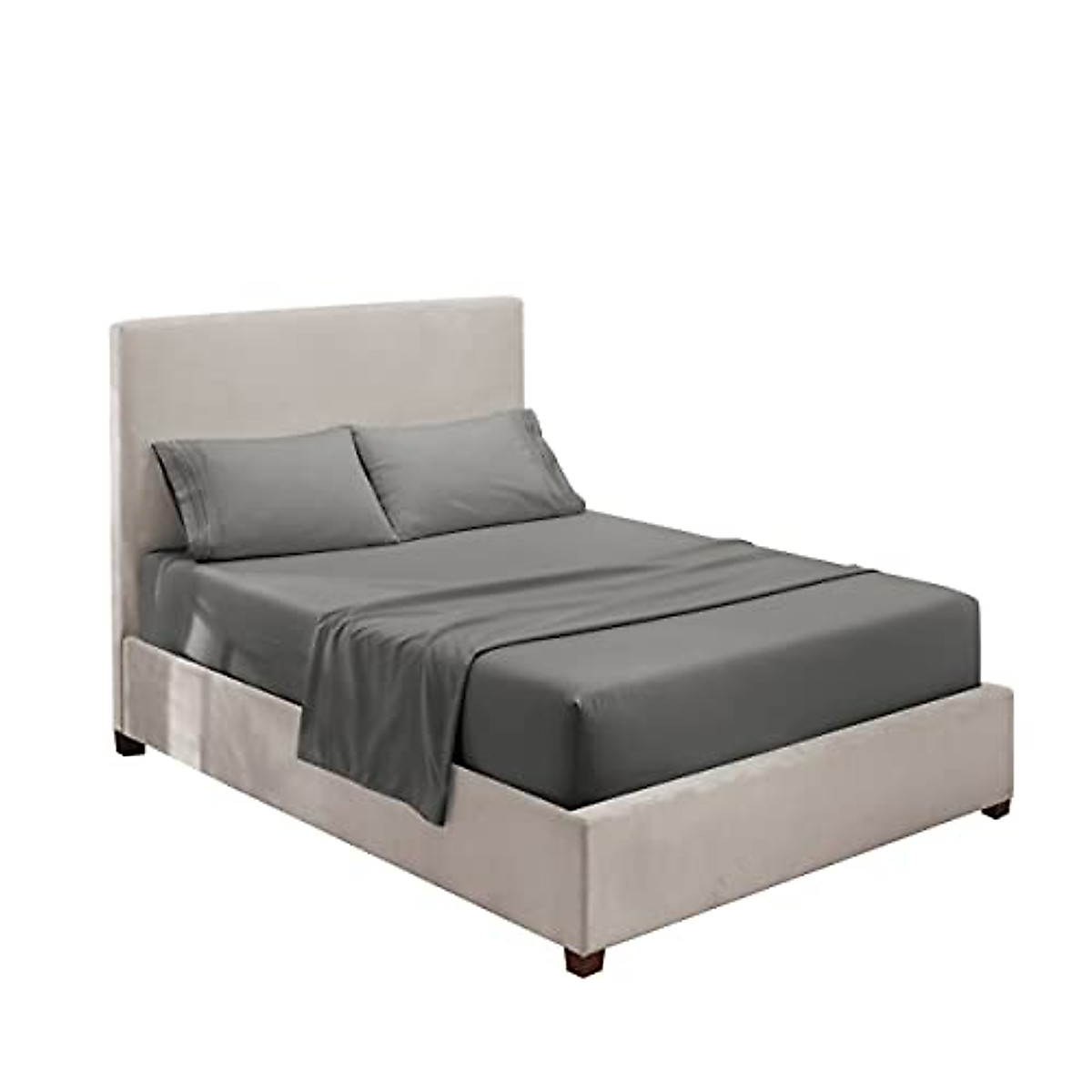 Clara Clark California King Sheets Set, Deep Pocket Bed Sheets for Cal King Size Bed - 4 Piece Bed Sheet Set, Extra Soft Bedding Sheets & Pillowcases, Charcoal Gray Sheets Cal King