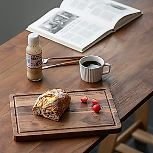 Muso Wood Walnut Cutting Board Reversible Wood Cutting Board for Kitchen Wooden Cutting Board with Juice Groove for Cutting and Charcuterie (16x11x0.8”)