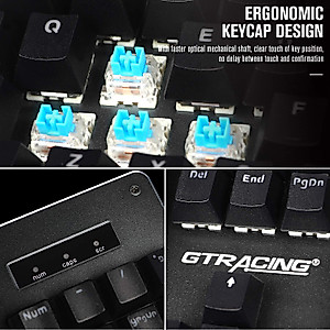 GTRACING Mechanical Keyboard, Wired Gaming Keyboard, Switch 104 Keys Rainbow Backlit Keyboard and 20 LED Lighting Effect for PC Computer Gamers (Silver)