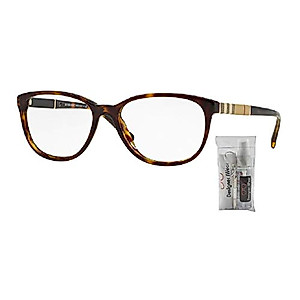 BURBERRY BE2172 3002 52M Dark Havana Square Eyeglasses For Men For Women+ BUNDLE with Designer iWear Complimentary Care Kit
