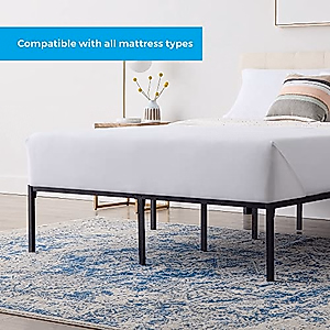 Linenspa 14” Heavy Duty Metal Platform Bed Frame – Queen Bed Frame – No Box Spring Needed – Underbed Storage