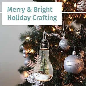 Plastic Light Bulb Jars Silver - 24pc Case - 100ml Clear - with Labels and String - Fillable with Candy, Ideal for Crafts