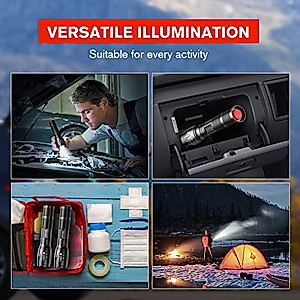 LETMY Tactical Flashlight S2000-2 Pack Bright Military Grade LED Flashlights High Lumens - Portable Handheld Flash Light, 5 Modes Zoomable Waterproof Flashlights for Home Emergency Camping Outdoor