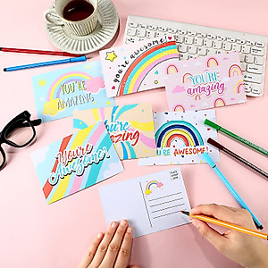 Teling 60 Pcs You are Awesome Cards Postcards 4 x 6 Inches You are Amazing Cards Thanks Employee Appreciation Postcards Certificates for Adults and Teacher Office Supplies