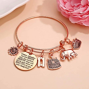 M MOOHAM 11th Birthday Gifts for Girls, Sweet 11 Gifts Turning 11 Year Old Girl Gifts for Birthday Charm Bracelet Bday Present, Birthday Gifts for Girls Age 11 Teenager Daughter Granddaughter Jewelry