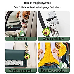 【2 Pack】 Airtag Keychain Cartoon Case for AirTag Tracker,Protective AirTag Holder with Anti-Lost Keychain,Anti-Drop Scratch Airtag Holder Keychain Accessories for Kids Pets Backpacks