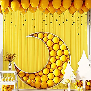AK TRADING CO. 10 feet x 10 feet Polyester Backdrop Drapes Curtains Panels with Rod Pockets - Wedding Ceremony Party Home Window Decorations - Yellow