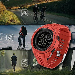 findtime Men's Digital Watch 50M Waterproof Tactical Watch Backlight Stopwatch Alarm 12/24H Sport Outdoor Wrist Mens Watch