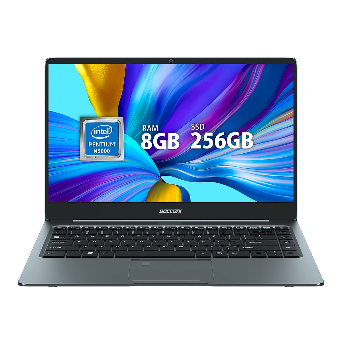 BOCCONI Laptop Leadbook Pro 14.1" Windows 10 Intel N5000 Quad core Notebook with 8GB RAM, 256GB SSD, 1920 * 1080 Pixels IPS Display, AC WiFi, BT4.2, USB3.0, Finger Print