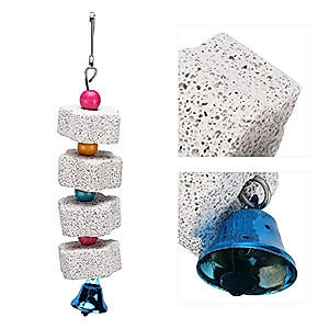 Tnfeeon Bird Beak Grinding Mineral Stone Colorful Bird Block Toys Parrot Break Grinding Stones Cages Bite Chew Training Toys Parrot