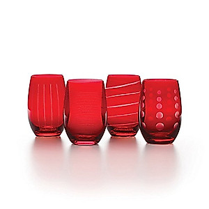 Mikasa Cheers Ruby Stemless Wine Glass, 15.75-Ounce, Set of 4