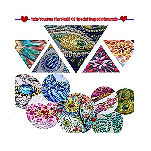 Purple Flower Bookmark Diamond Painting Kit - pigpigboss 2 Pack DIY 5D Diamond Painting Bookmark Crystal Rhinestones Bookmark with Diamond Dot Art Mandala Bookmark Diamond Painting Set (21 x 6 cm)