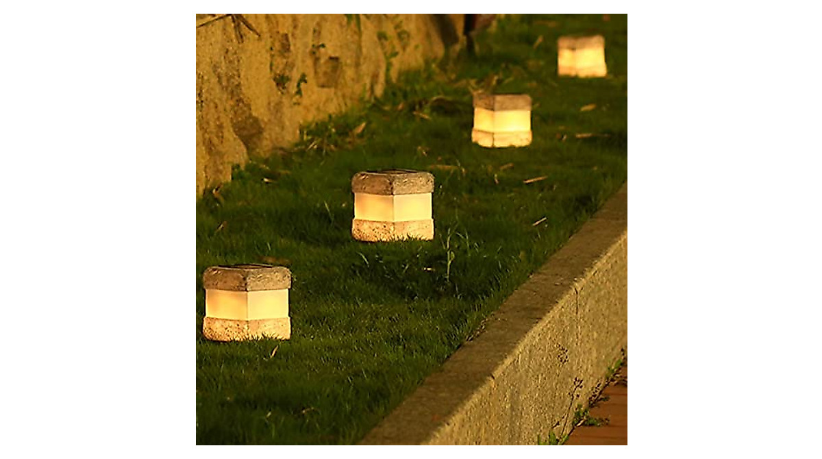 2 Pack Solar Rock Garden Lights for Outdoor Pathways