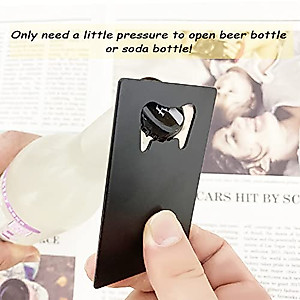 40 Pieces Credit Card Bottle Opener Poker Groomsmen Wallet Beer Bottle Opener Black Metal Credit Card Size Square Opener for Wallet and Pocket, Party Wedding Favor