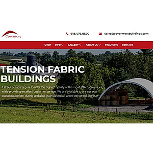 Generic Covermore 20'x20' Upgraded Shipping CONTAINER MOUNTED Canopy- 15 oz. PVC Fabric canvas roof shelter- UV resistant/Water resistant/snow resistant, White, c2020