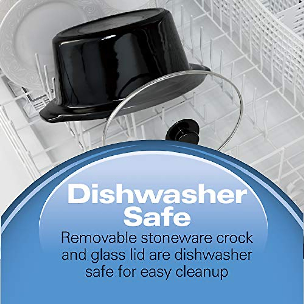 Hamilton Beach 3-Quart Slow Cooker With Dishwasher-Safe Crock & Lid, Matte Black (33231)