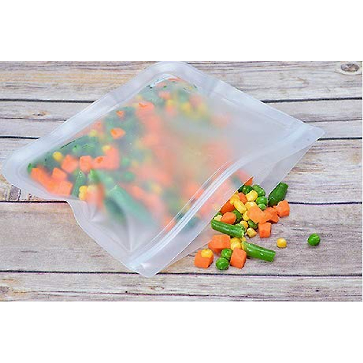OHANASPACE BPA-FREE Reusable Durable Storage Bags - 10 Packs Leakproof Flat Freezer (2 Gallon Bags, 3 Large Sandwich & 2 Snack Bags), Resealable Thick Food-Grade , White, 17.5 x 12.5 x 0.78 inches