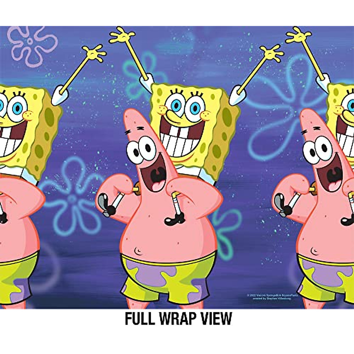 Spongebob OFFICIAL Spongebob And Patrick Cropped 24 oz Insulated Canteen Water Bottle, Leak Resistant, Vacuum Insulated Stainless Steel with Loop Cap