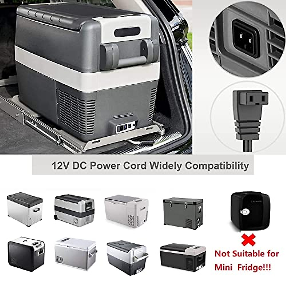 KFD DC Adapter Fridge Car Charger for Alpicool Dometic ARB ICECO Setpower JoyTutus Rockpals Aspenora Ausranvik AstroAI Kalamera Portable Refrigerator Car Freezer Cooler Cigarette Lighter Plug