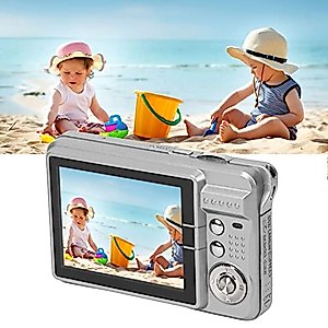 Digital Camera 4K, 4K Digital Camera 48MP 2.7in LCD Display 8X Zoom Anti Shake Vlogging Camera for Photography Continuous Shooting (Silver)