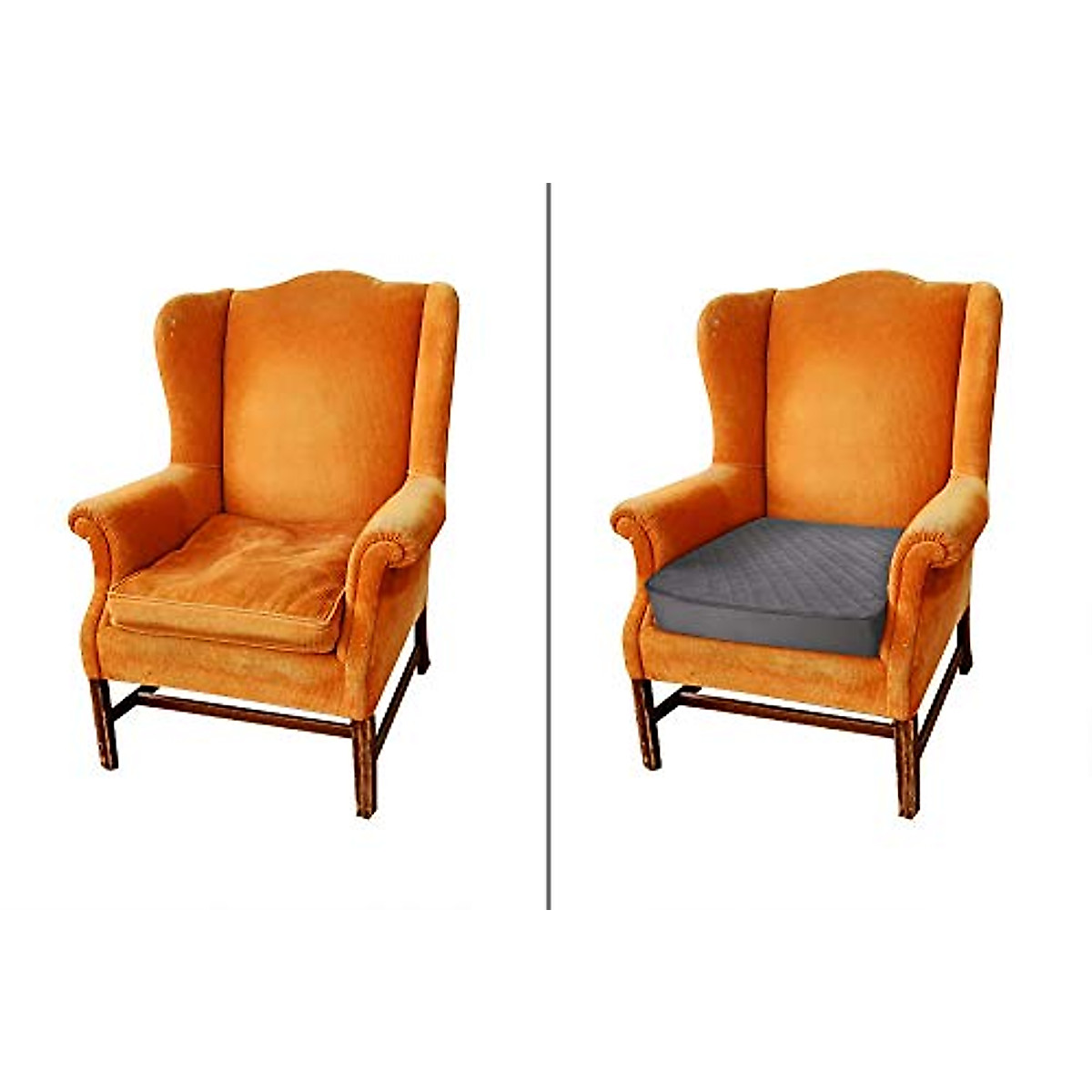 COMFORTANZA Extra Large 20x20x5 Soft Memory Foam Chair Seat Cushion for Recliner, Couch, Armchair with Plush Washable Cover, Non-Slip Base for Tailbone Pain & Pressure Relief - Floor Cushion - Brown